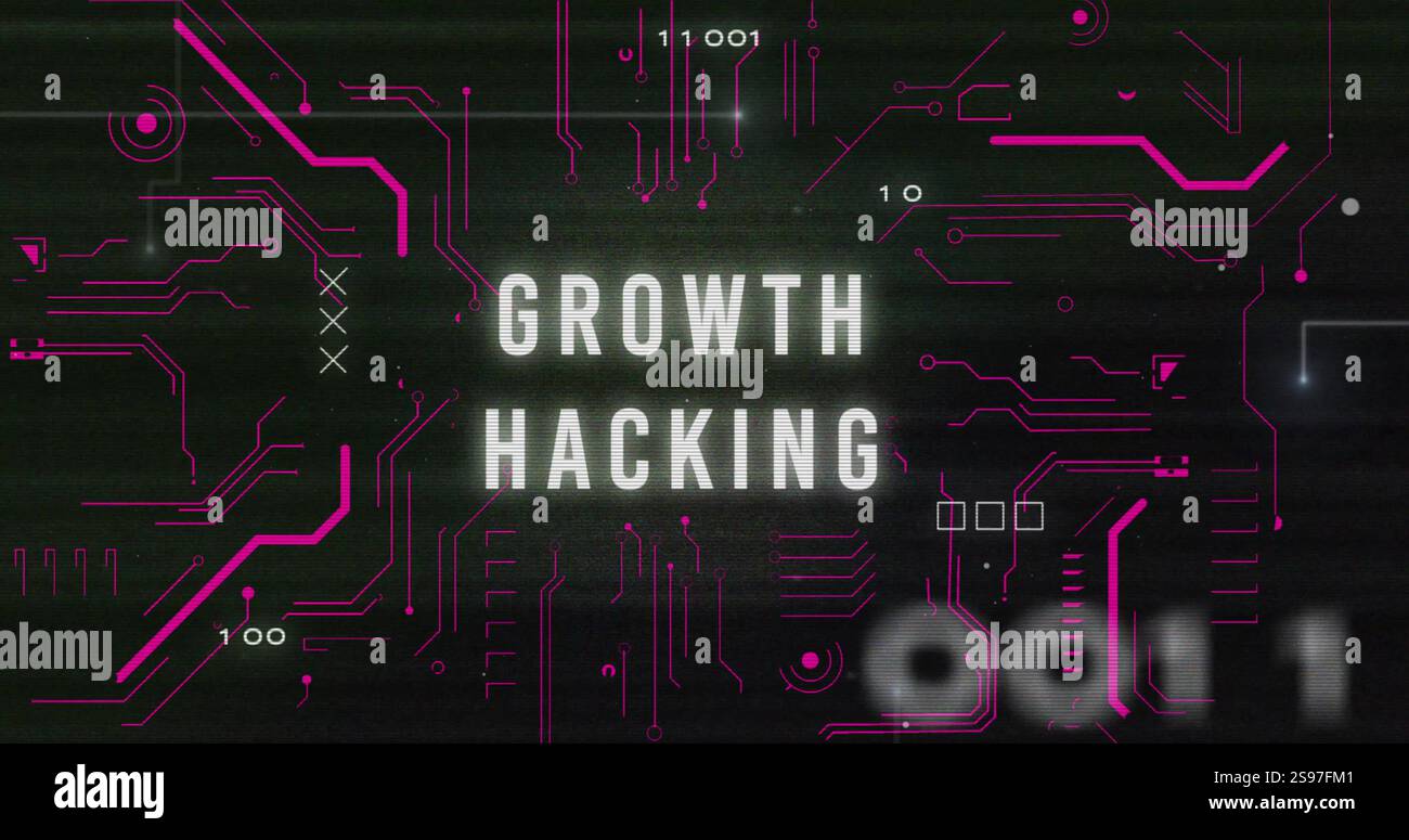 Growth Hacking text image over digital numbers and symbols on dark ...