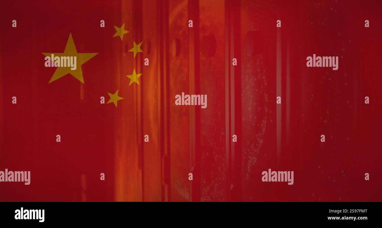 Image of flag of china over computer servers Stock Photo - Alamy