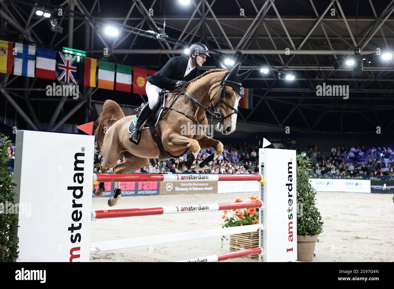 Michael Greeve of Netherlands with Luka-Cara during the Stal van der Haar Prize CSI5* at the ...