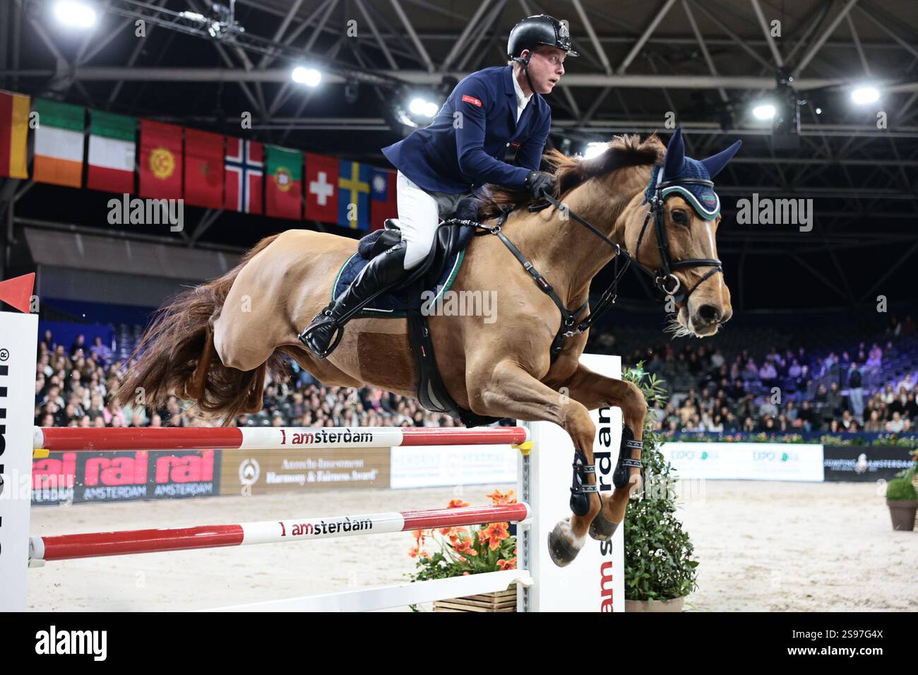 Mario Stevens of Germany with Carrie 22 during the Stal van der Haar ...