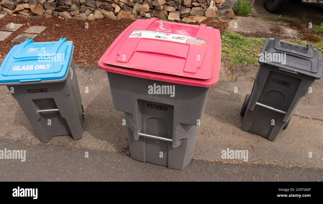 Astoria, Oregon, USA - May 21, 2019: Waste sorting and recycling ...