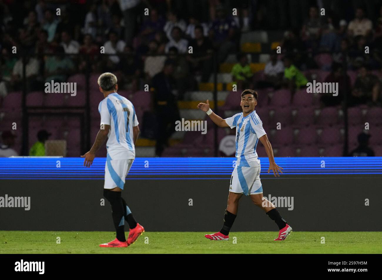 Argentina's Ian Subiabre, right, celebrates after scoring his side's ...