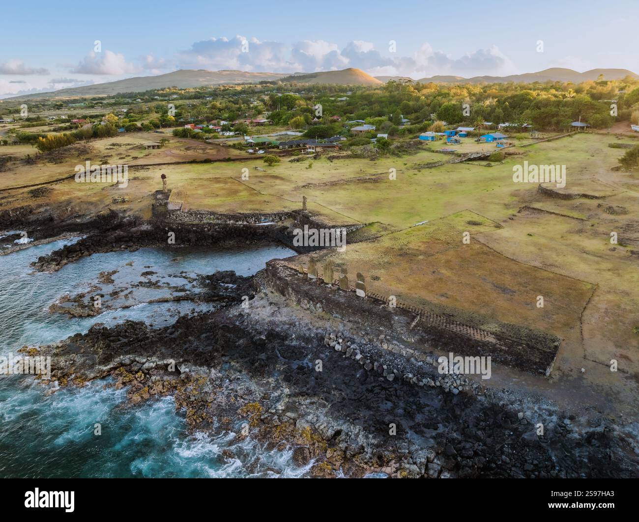 Ahu Tahai Moais at Hanga Roa, Rapa Nui (Easter Island Stock Photo - Alamy