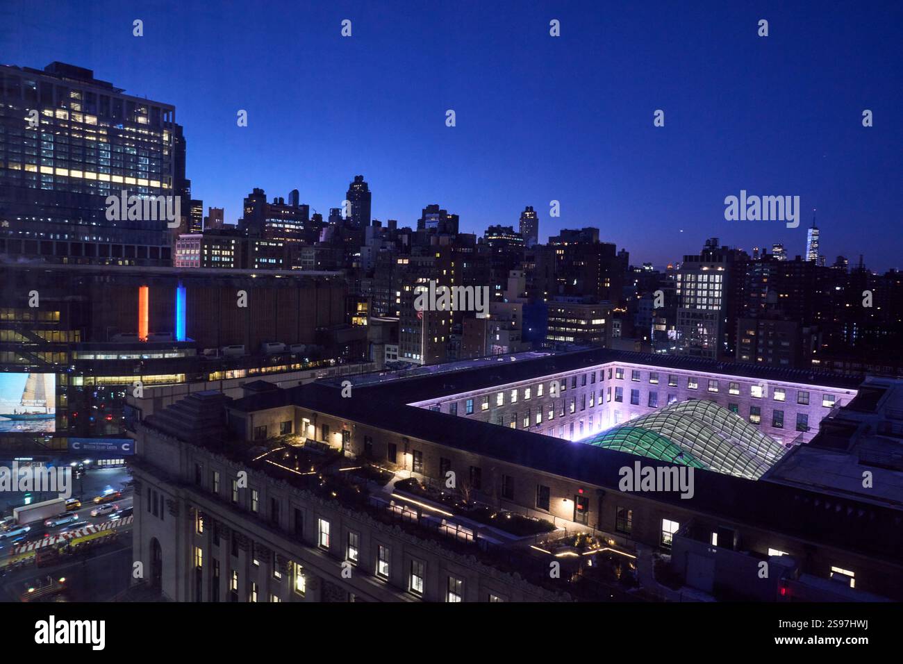 James A Farley building (Moynihan Train hall) at night Stock Photo - Alamy