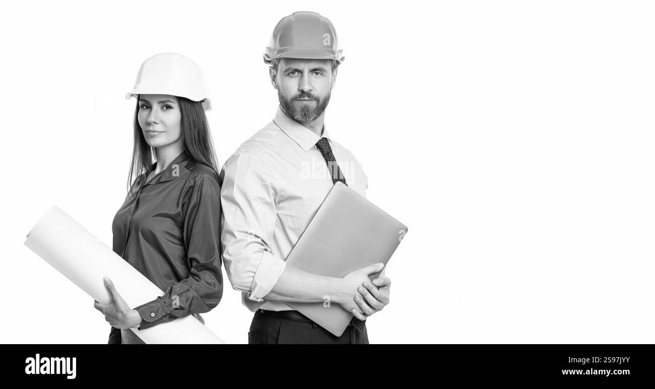 Architect planning work. Chief engineer and architect in hardhat ...