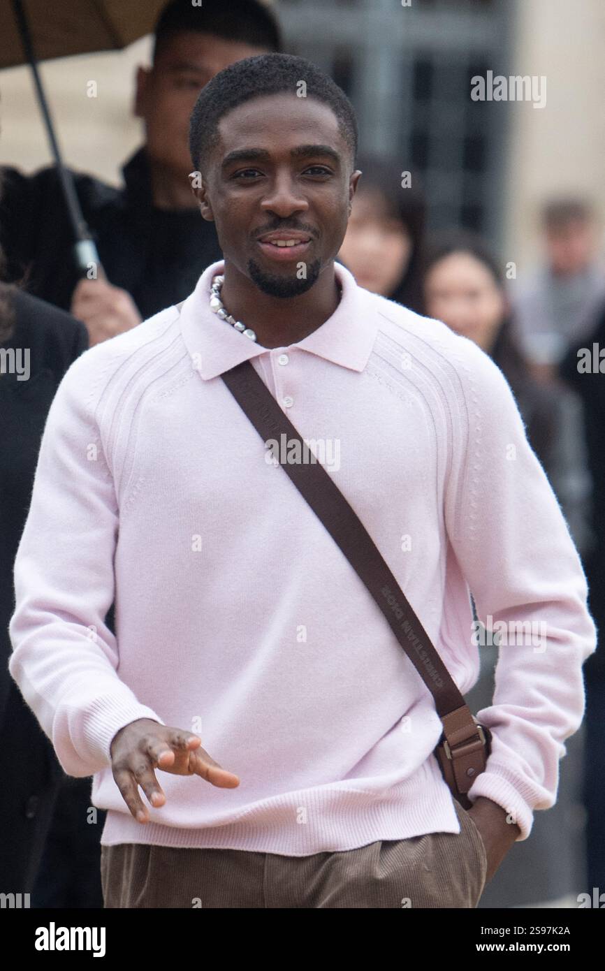 Caleb McLaughlin attending the Dior Homme Menswear Fall-Winter 2025/2026 show as part of Paris ...