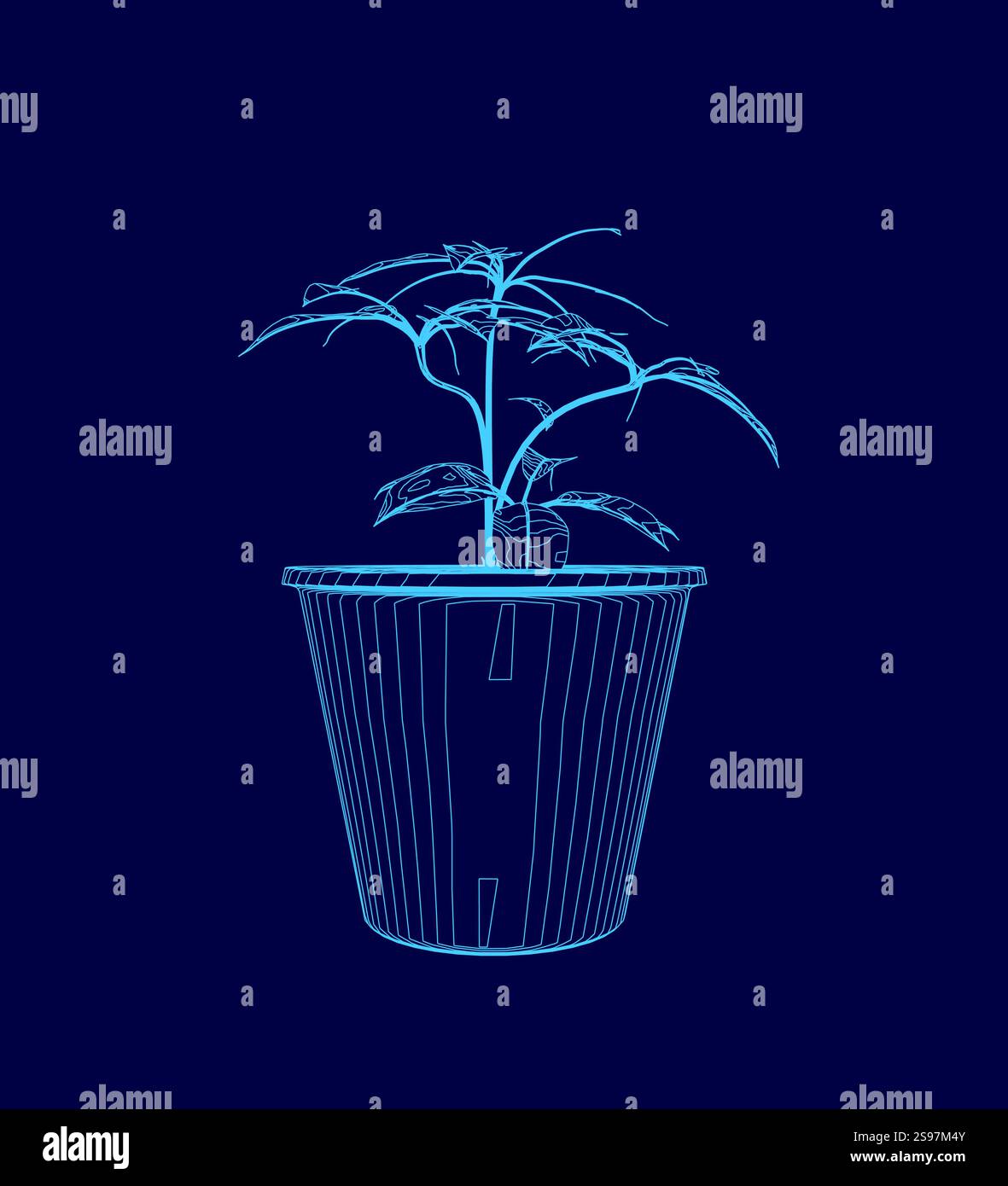 Plant seedling in pot Stock Vector Images - Alamy