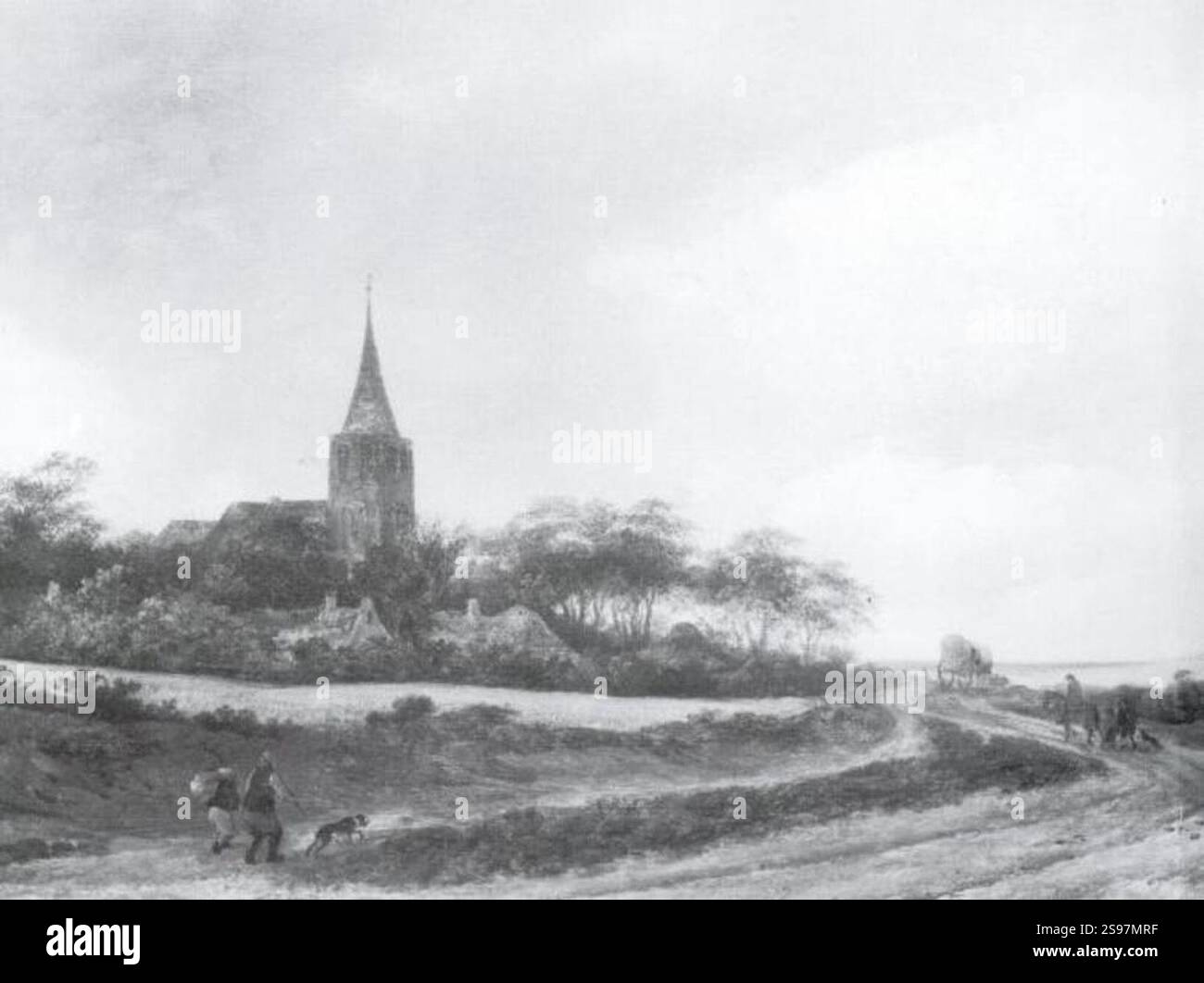 Guillam Du Bois - Landschap met een kerk Stock Photo - Alamy