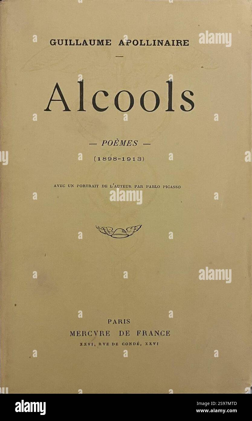Guillaume Apollinaire - Alcools, 1913, cover page Stock Photo - Alamy