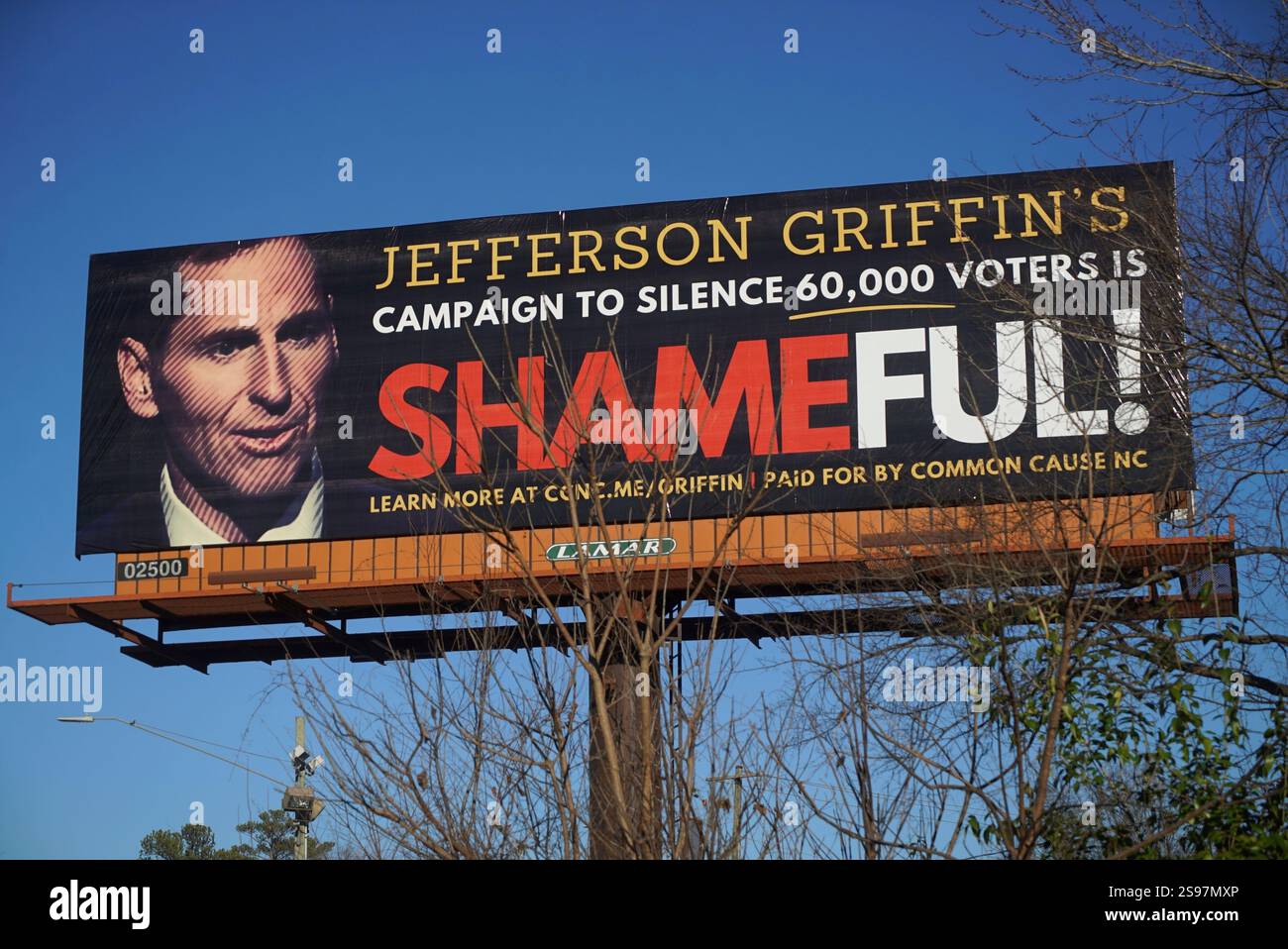 A billboard criticizing Republican state Supreme Court candidate ...