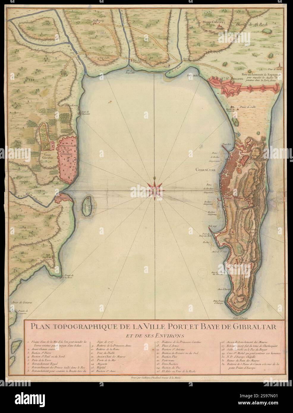 Guillaume Dheulland, Plan topographique de la ville port et baye de ...