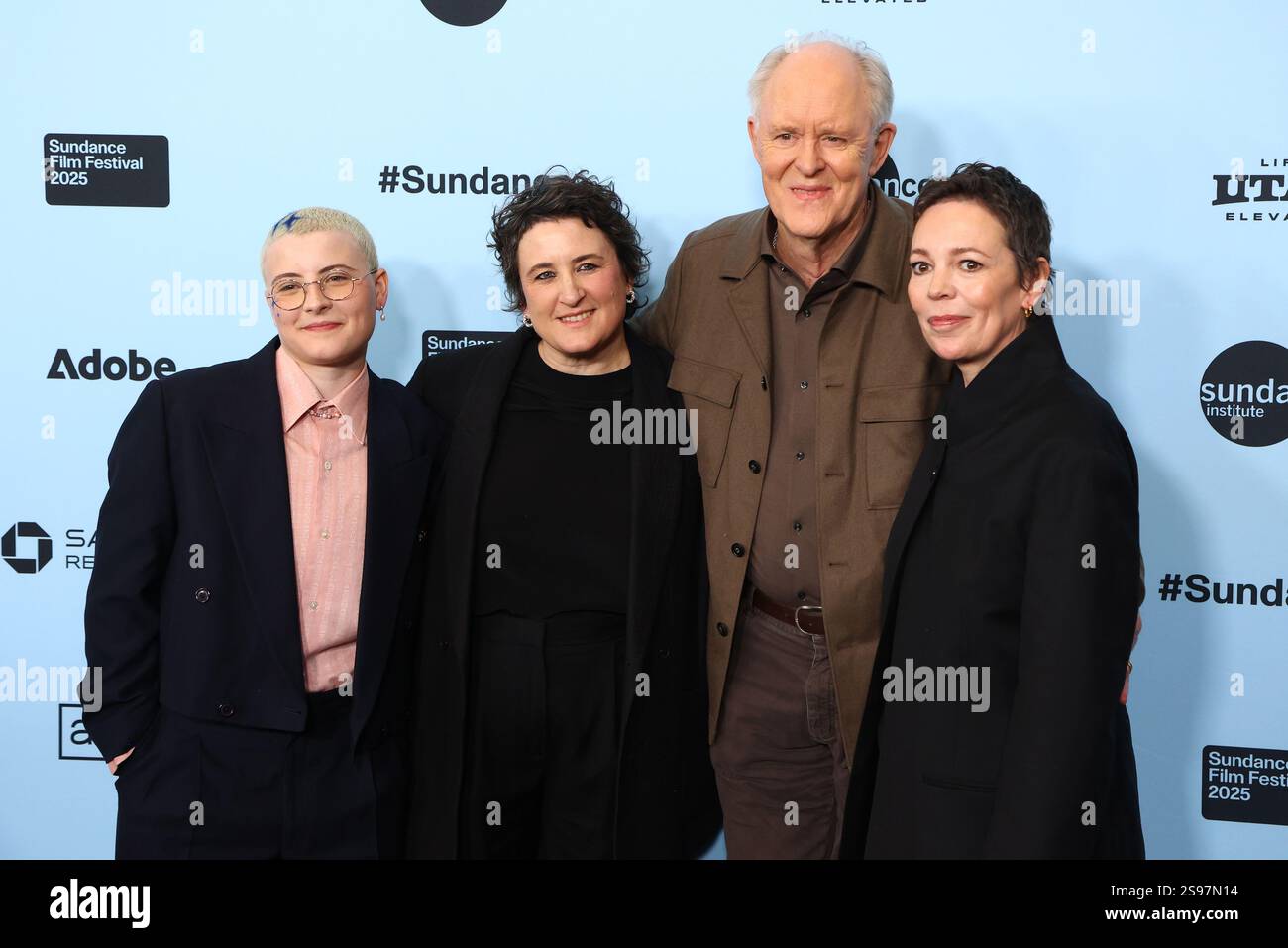 Aud Mason-Hyde, Sophie Hyde, John Lithgow and Olivia Colman arriving to ...