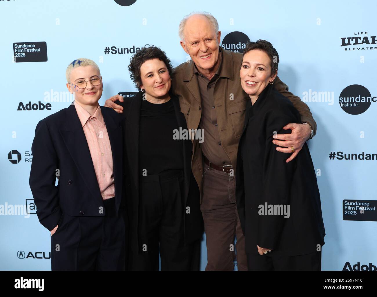 Aud Mason-Hyde, Sophie Hyde, John Lithgow and Olivia Colman arriving to ...