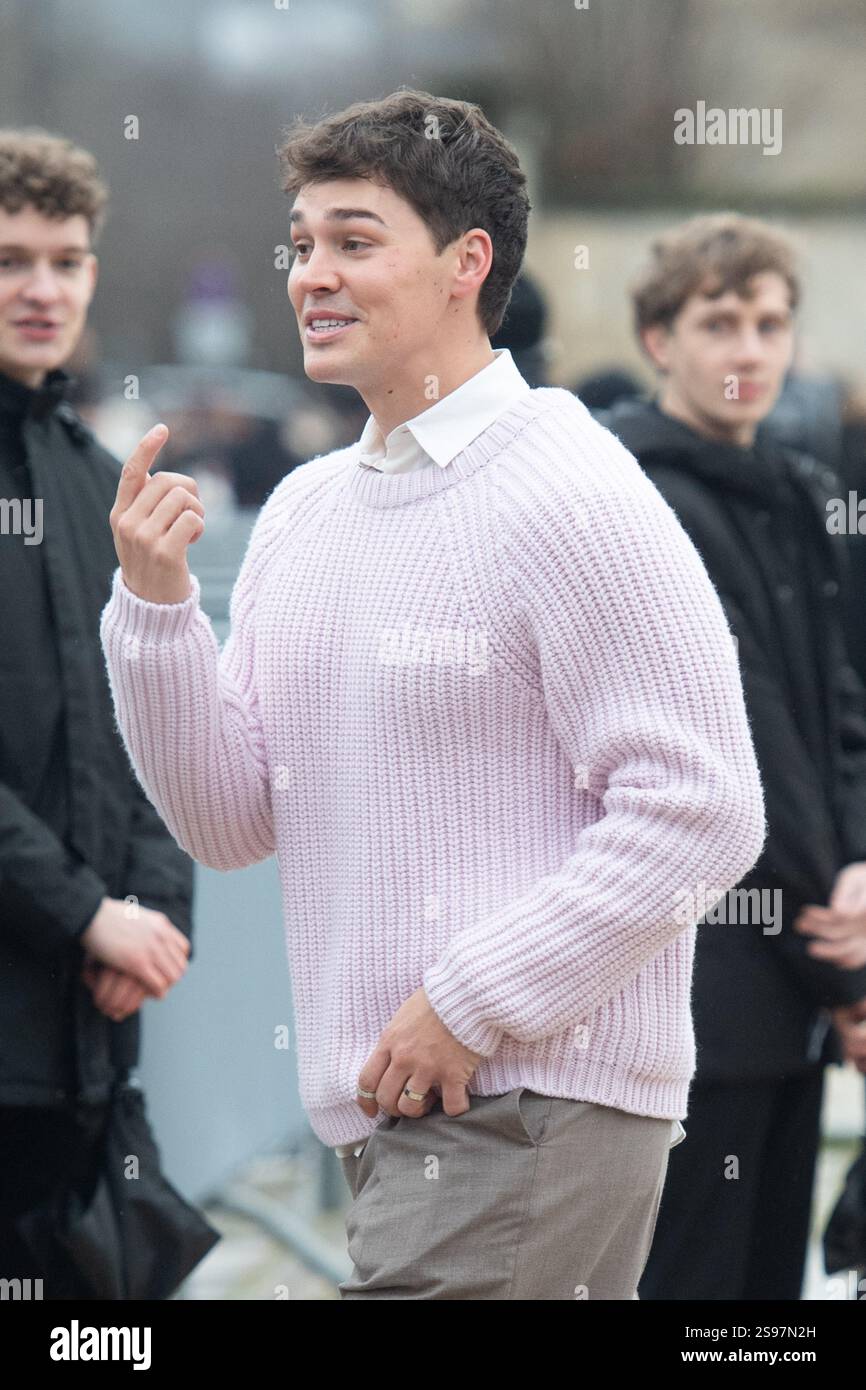 Noah Beck attending the Dior Homme Menswear Fall-Winter 2025/2026 show as part of Paris Fashion ...