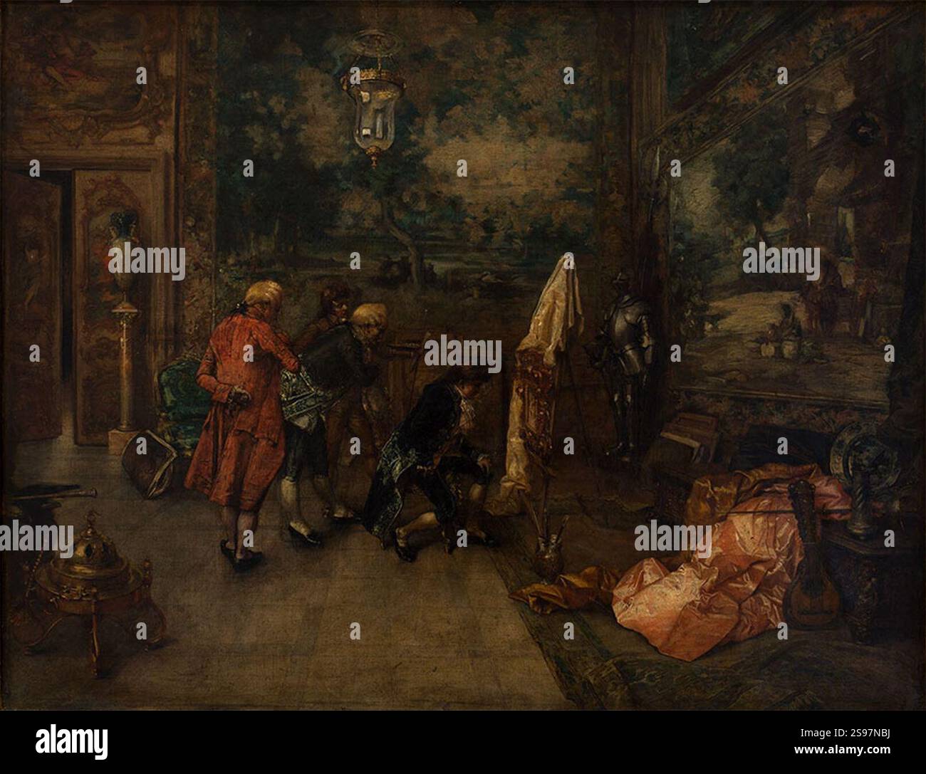 Guillermo Collazo - Los amantes del arte, 1890 Stock Photo - Alamy