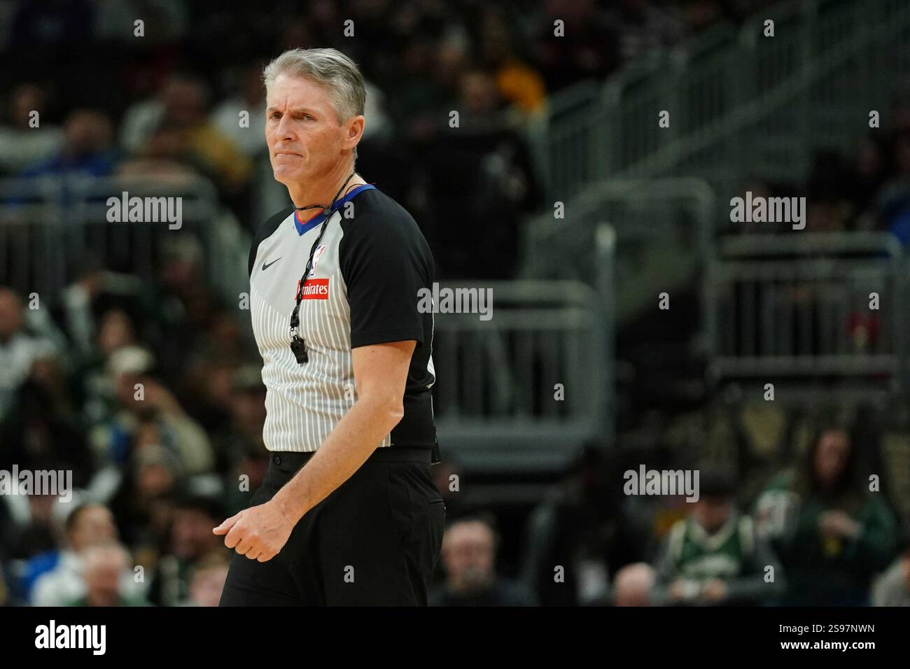 Referee Scott Foster (48) walks during the second half of an NBA ...