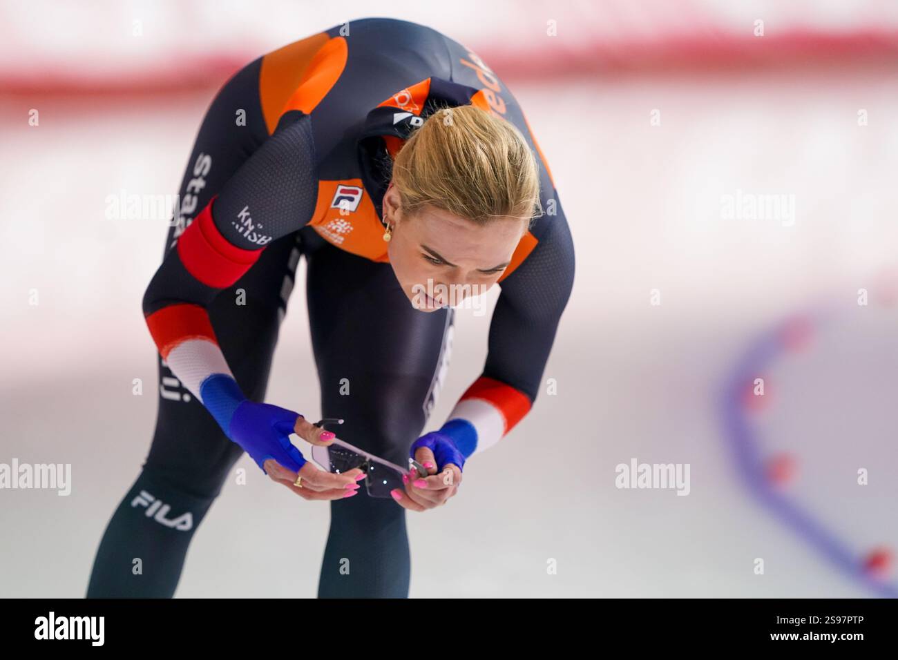 CALGARY, CANADA - JANUARY 24: Joy Beune of Netherlands competing during ...