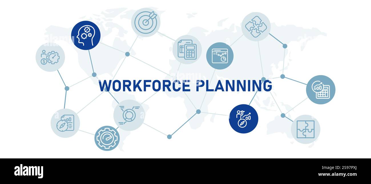 Workforce Planning icon set with illustration company idea strategy ... Workforce Planning icon set with illustration company idea strategy ...