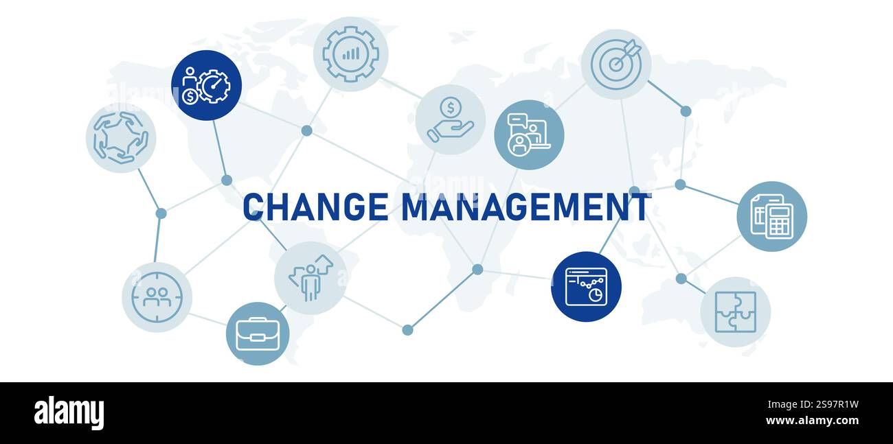Change Management icon set job manage changing company progress ...