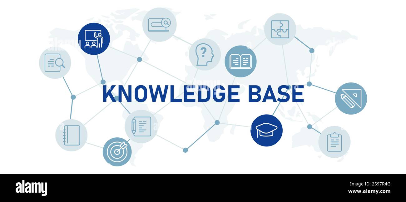 Knowledge Base icon set education learning process academic adaptive ...