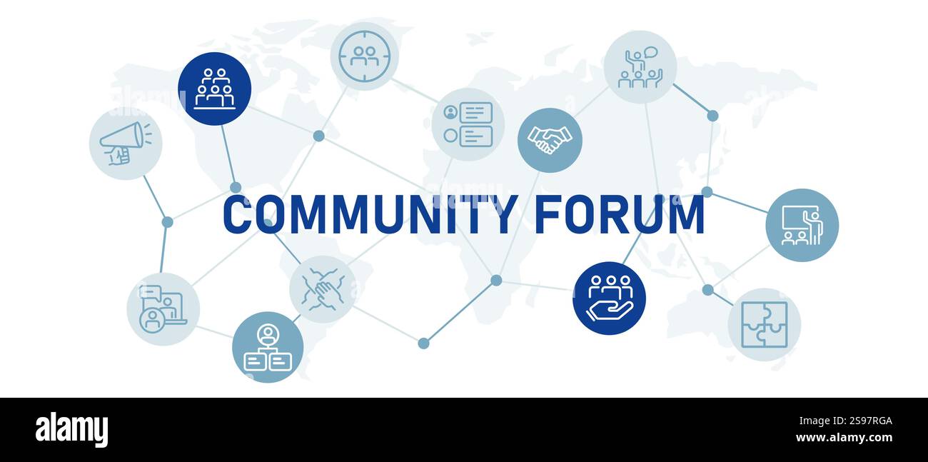 Community Forum icon set communication unity group people interaction ...
