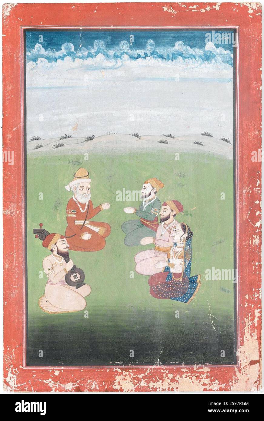 Guru Nanak and Bhai Mardana with three devotees Stock Photo - Alamy