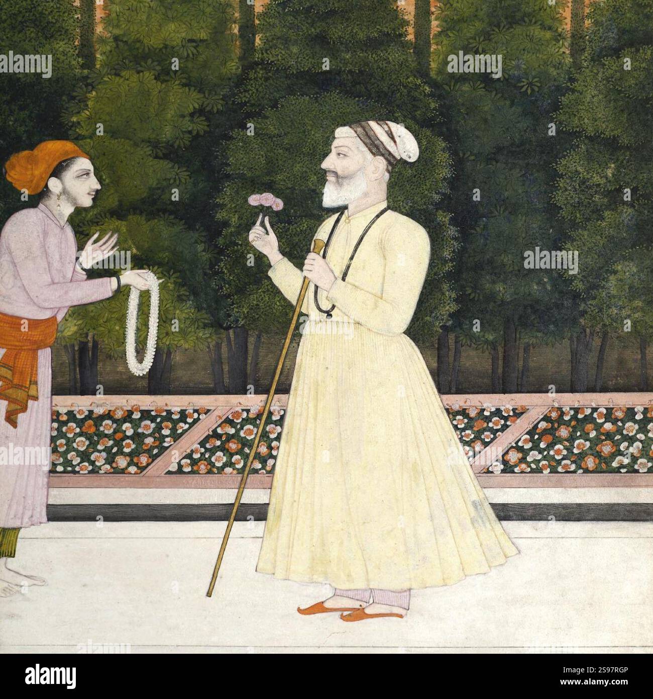 Guru Har Rai, Guler-Basohli painting Stock Photo - Alamy