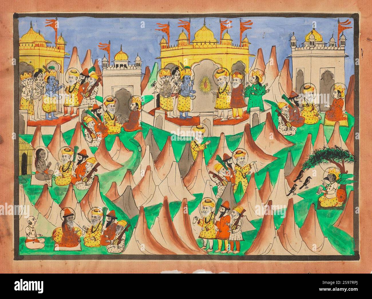 Guru Nanak with Bhai Mardana and Bhai Bala amongst the pantheon of ...