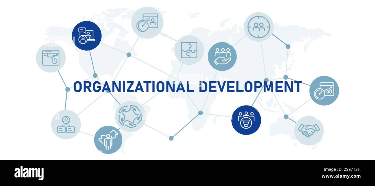 Organization Development icon set workplace planning job management ...