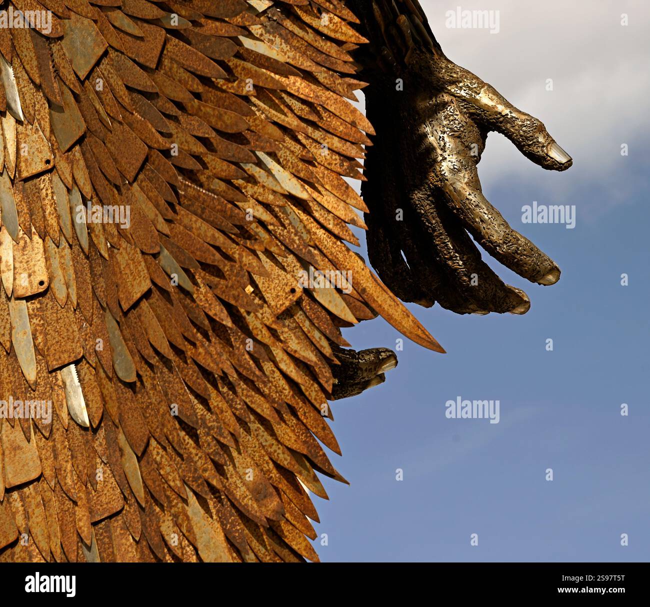 The Knife Angel sculpture at Victoria Circus, Southend, crafted by ...