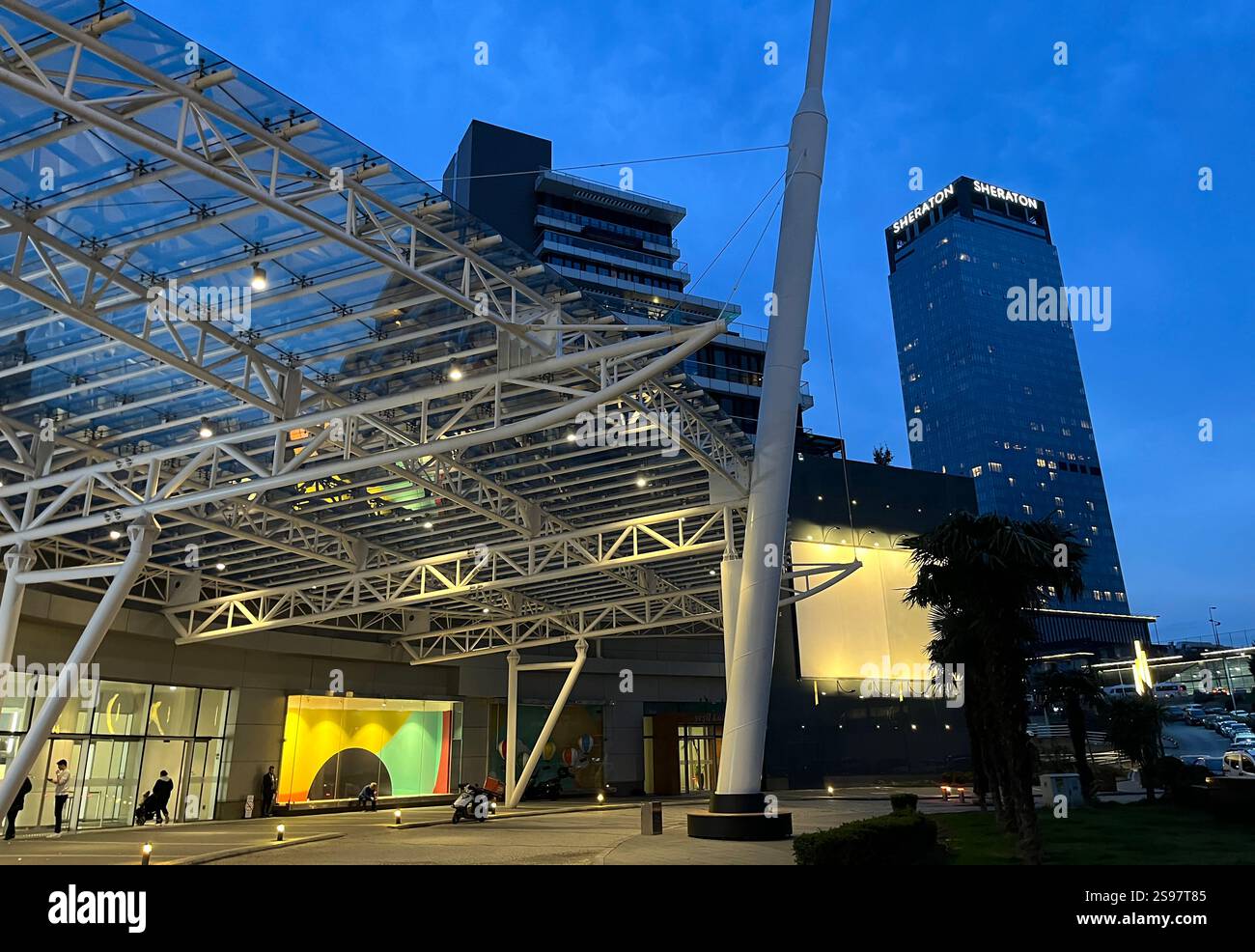 ISTANBUL, TURKEY - JANUARY 7: Akbati Shopping Mall entrance and ...
