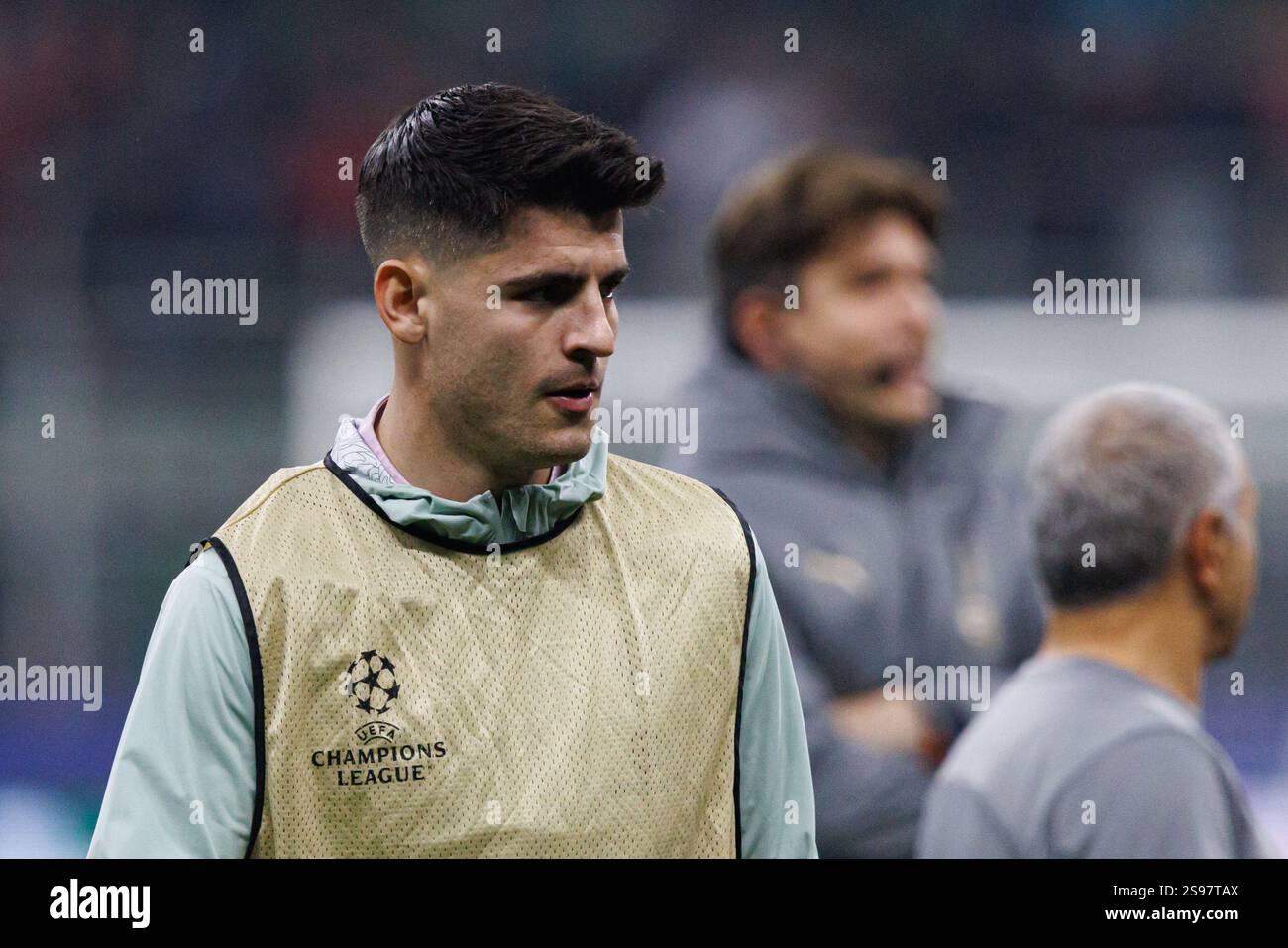 Milan, Italy - 01 22 2025: Alvaro Morata seen during UEFA Champions ...