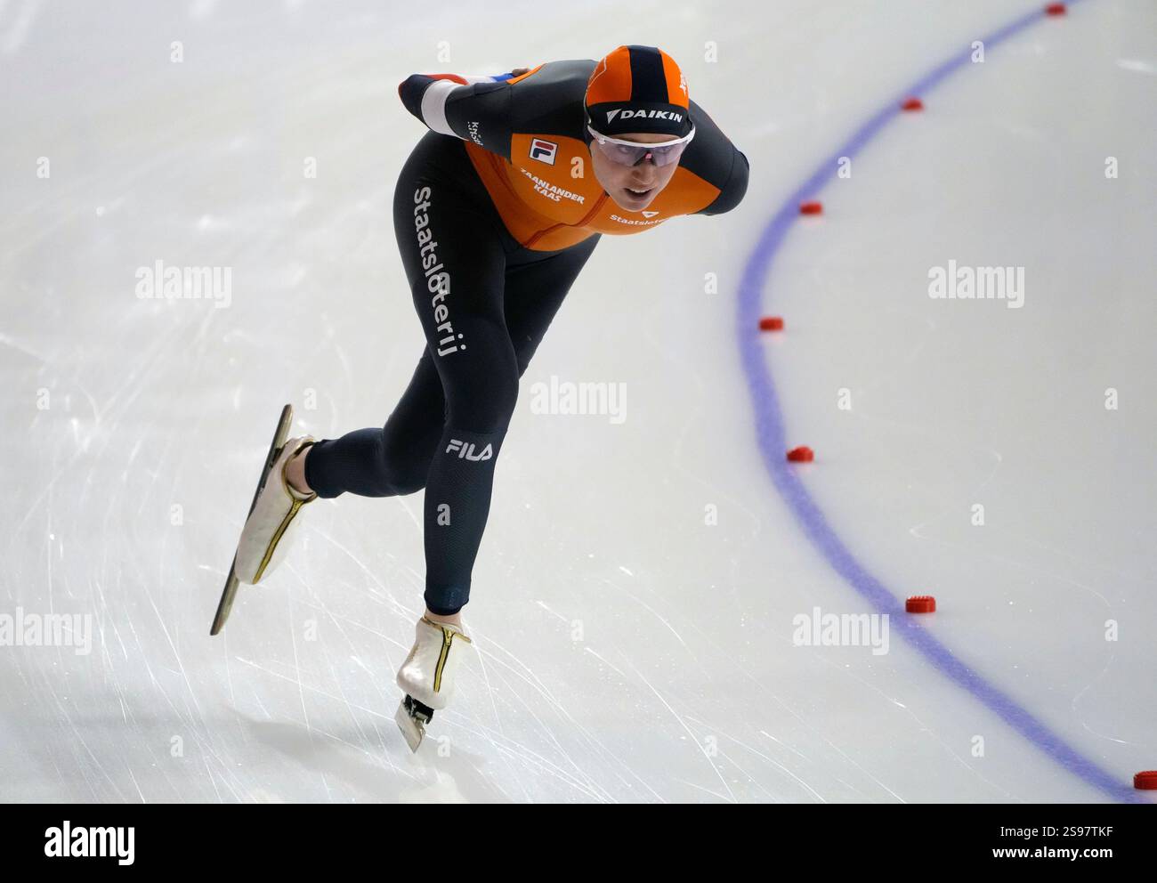 Netherlands' Merel Conijn races in the women's 5000-meter event at the ...