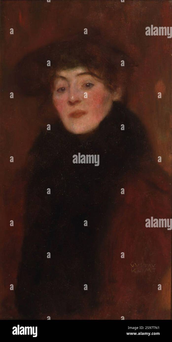 Gustav Klimt, Woman with Fur Collar, 1897. Oil on cardboard, mounted on ...