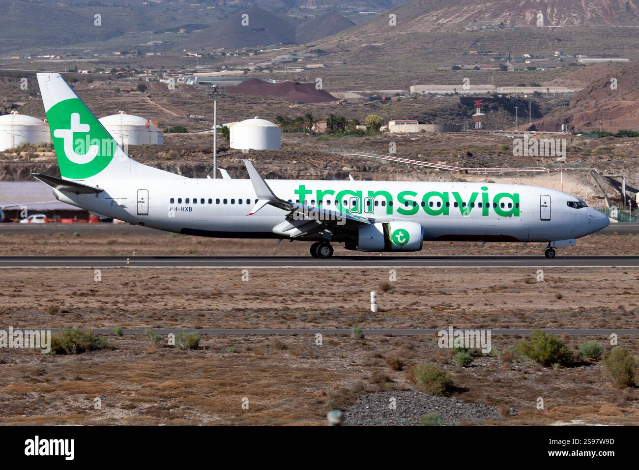 A Transavia Boeing 737-800 just landed at Tenerife Sur-Reina Sofía ...