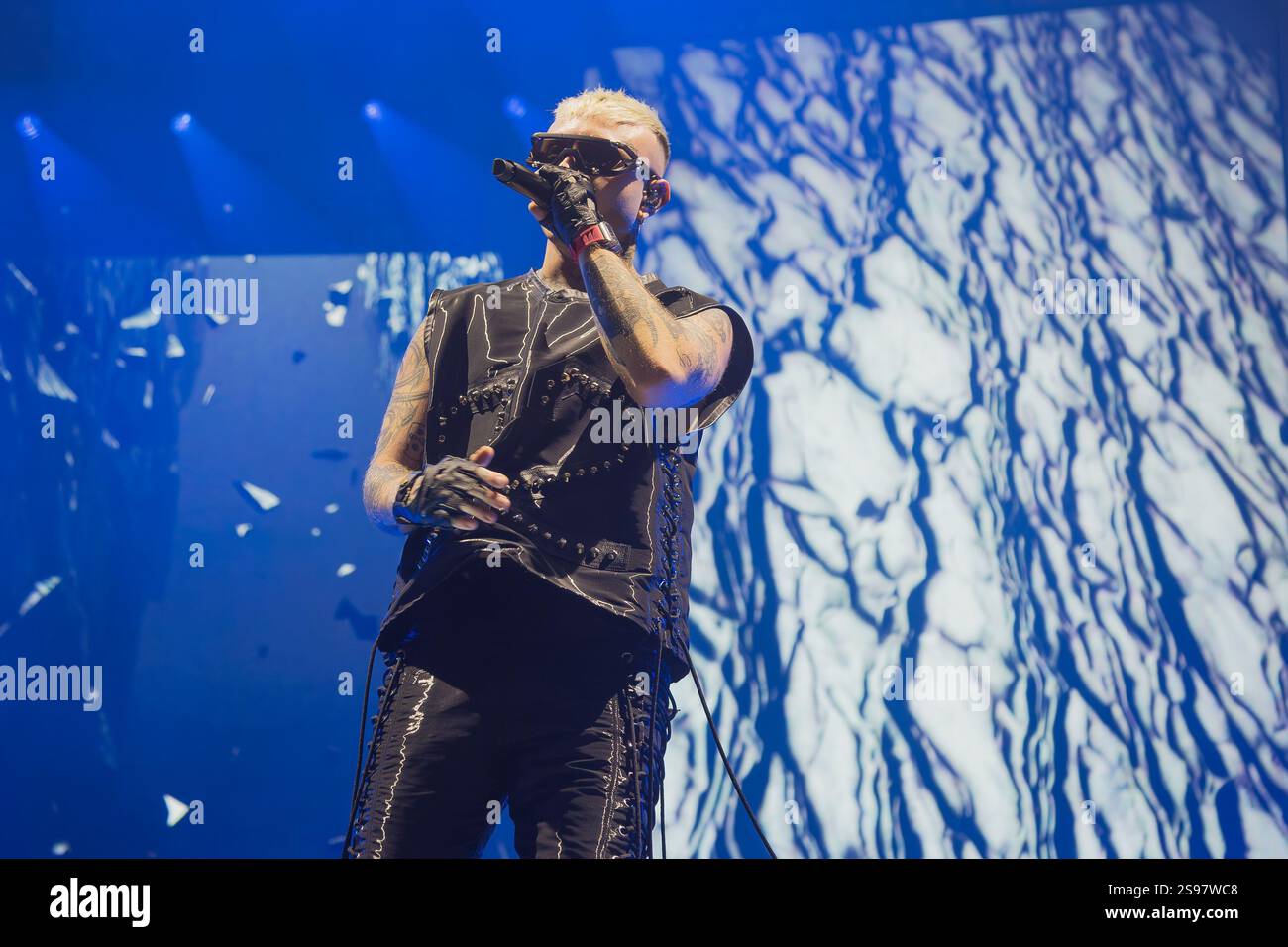 Jacopo Lazzarini show during the Italian singer Music Concert Lazza on ...