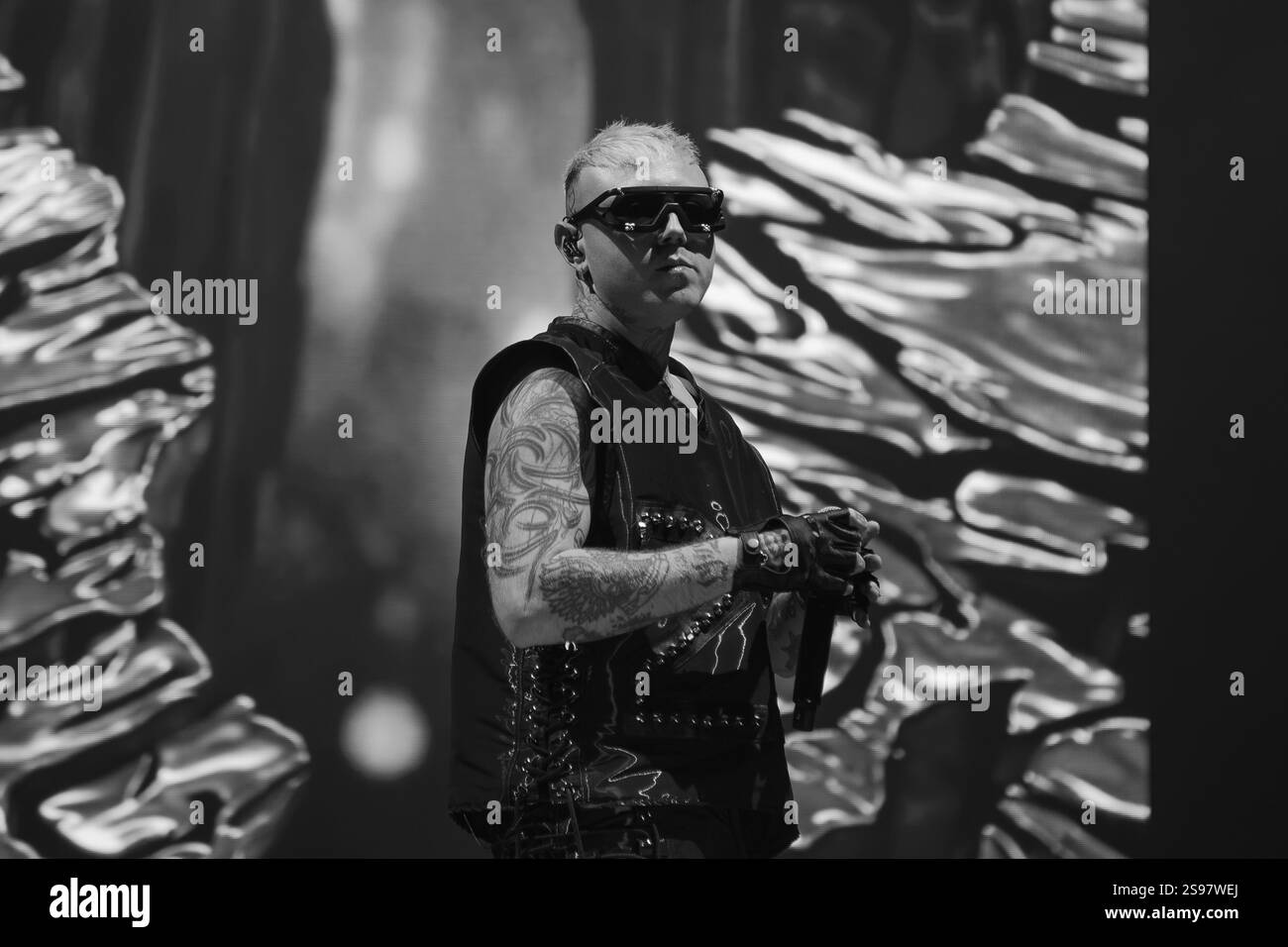 Jacopo Lazzarini show during the Italian singer Music Concert Lazza on ...