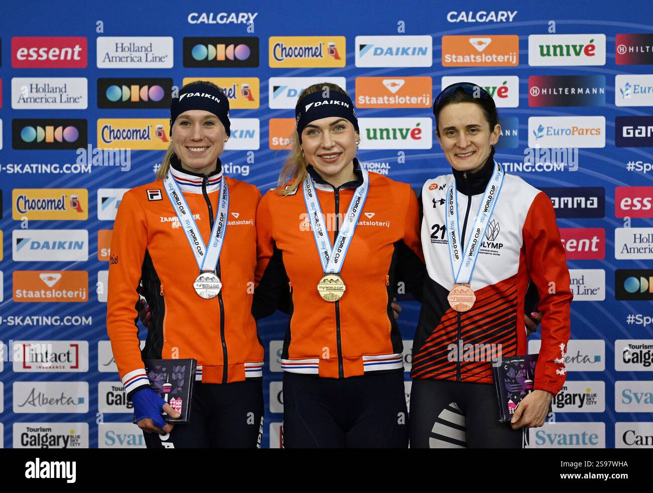 (L-R) Merel Conijn of Netherlands, silver, Joy Beune of Netherlands ...