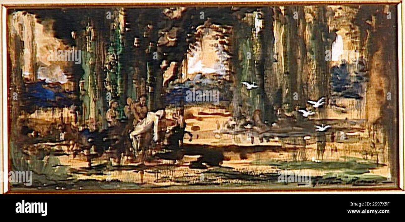 Gustave Moreau-Centaures emportant un poete mort-Cat. 484 Stock Photo ...