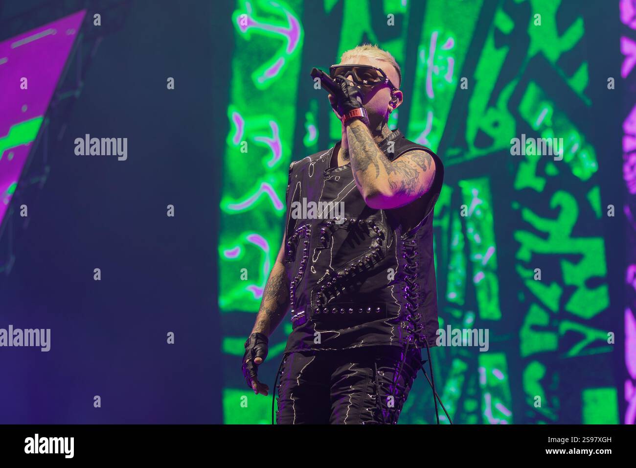 Jacopo Lazzarini show during the Italian singer Music Concert Lazza on ...