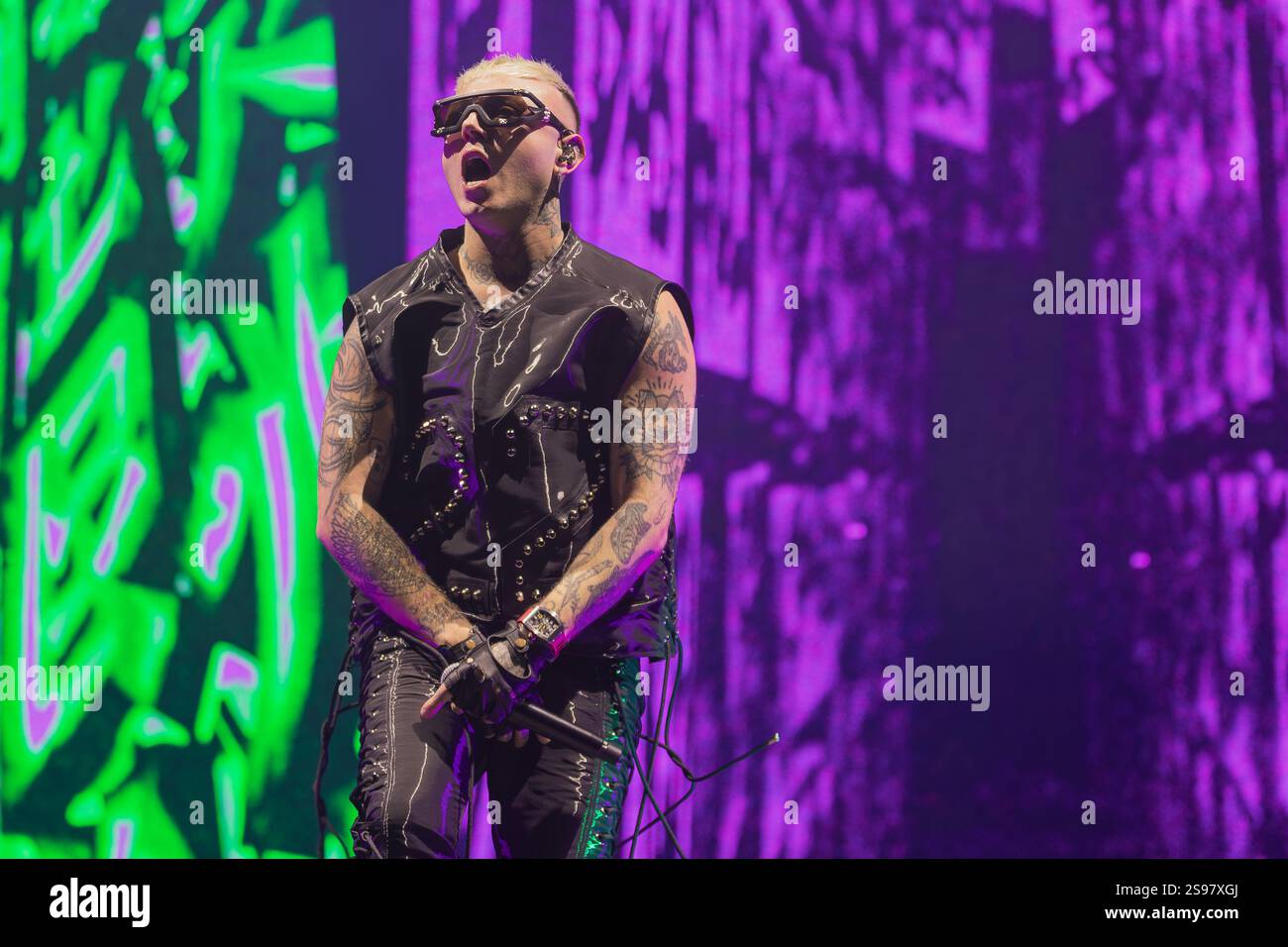 Jacopo Lazzarini show during the Italian singer Music Concert Lazza on ...