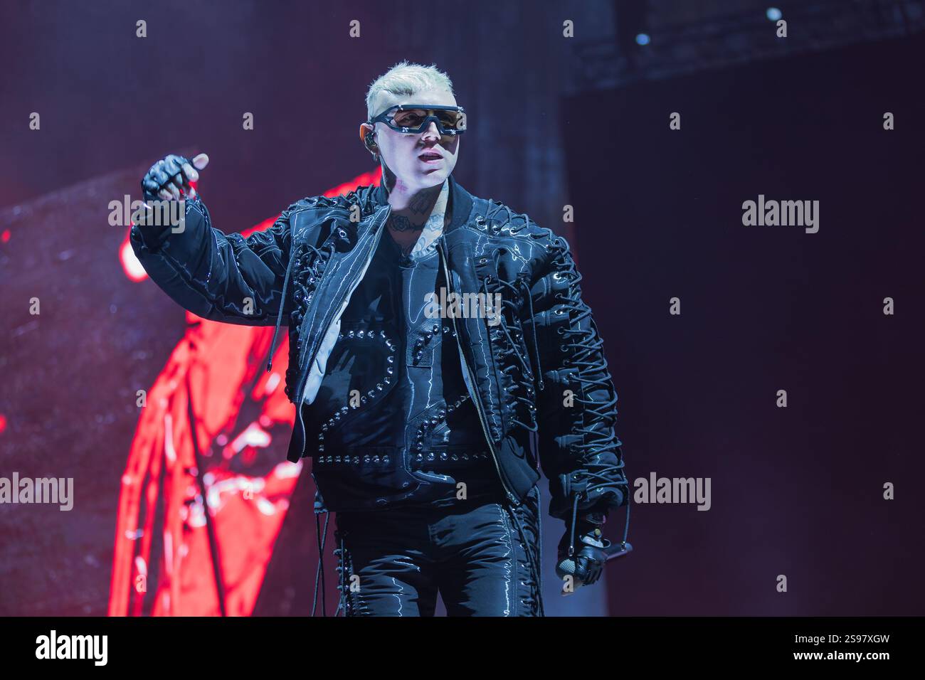 Jacopo Lazzarini show during the Italian singer Music Concert Lazza on ...