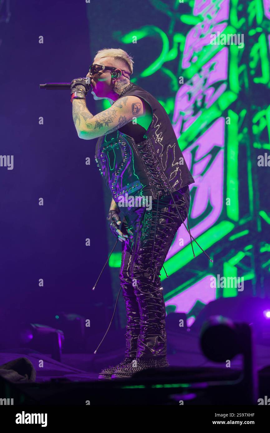 Italian singer Music Concert - Lazza Jacopo Lazzarini show during Lazza ...