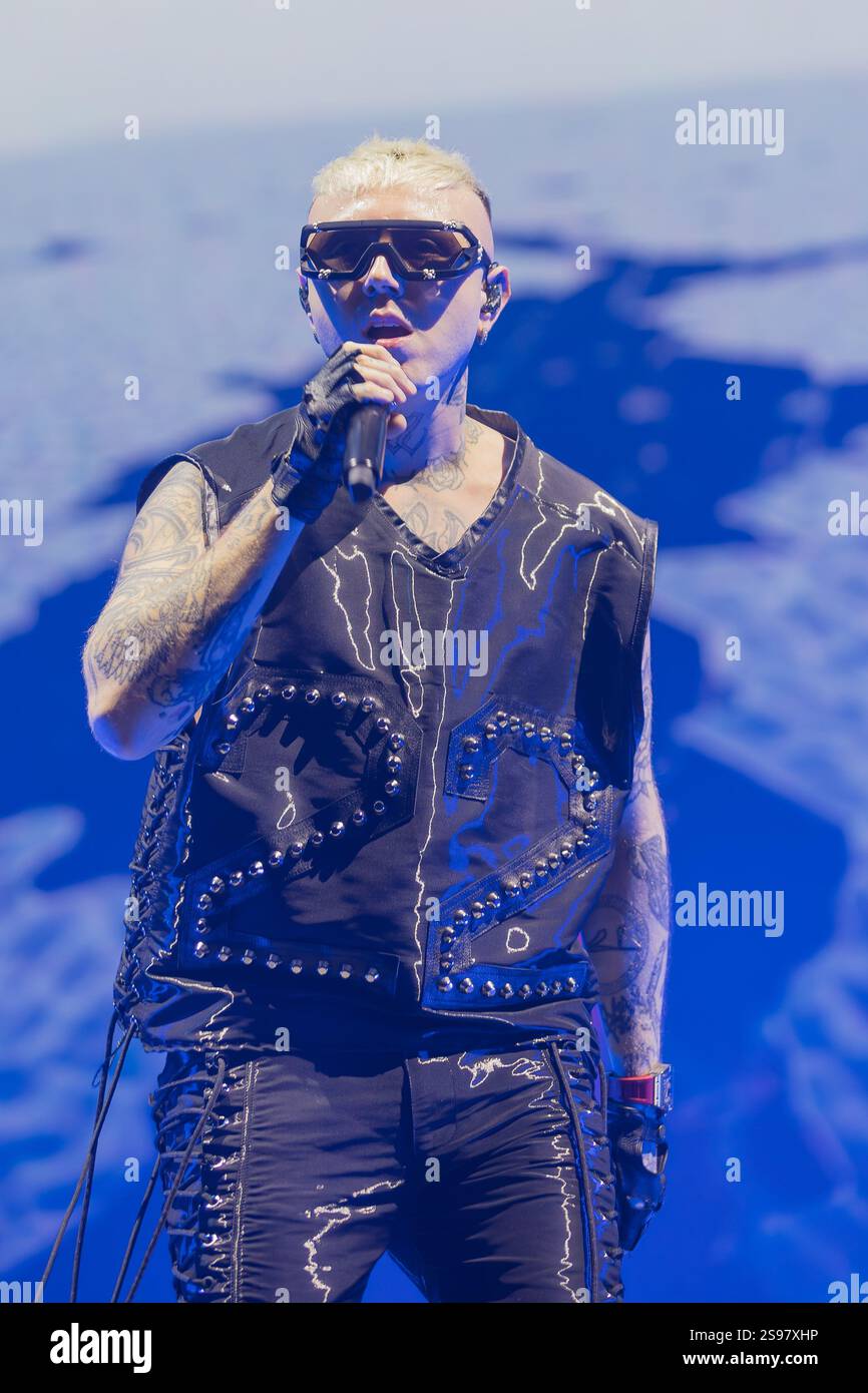 Jacopo Lazzarini show during the Italian singer Music Concert Lazza on ...