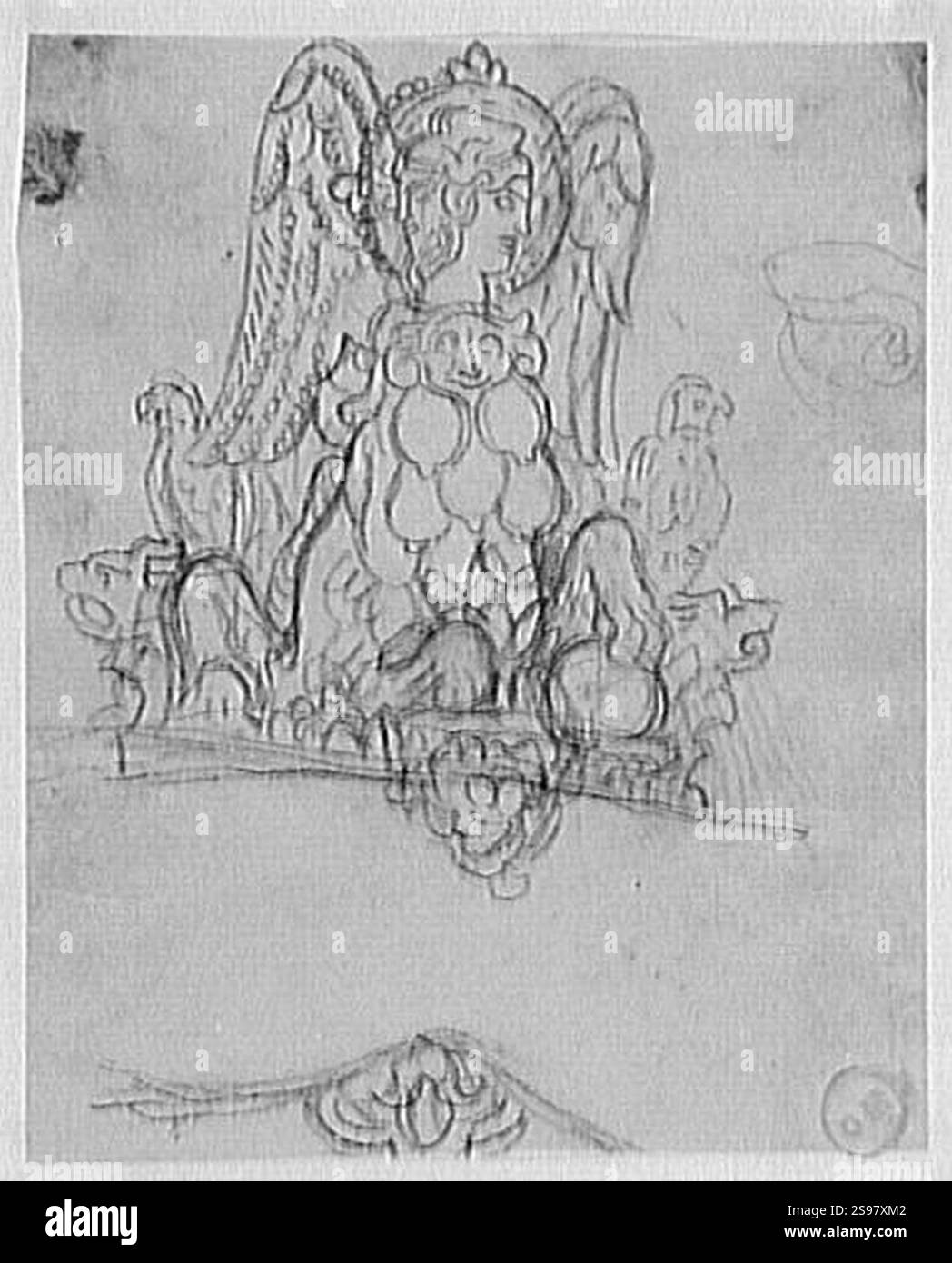 Gustave Moreau-Deux etudes pour Jupiter et Semele-Des. 5982 Stock Photo ...