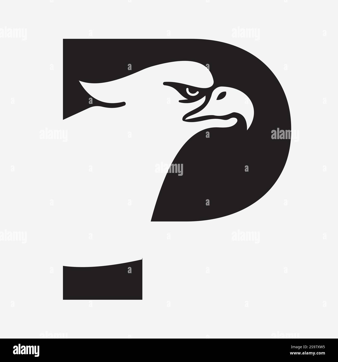 Initial Letter P Eagle Logo. Eagle Head Logo Concept For Business Company Vector Template Stock ...