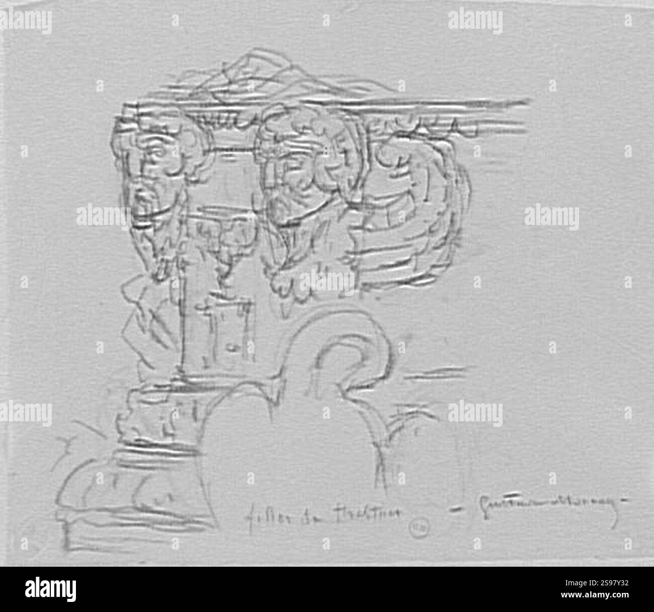 Gustave Moreau-Etude d architecture pour Les Filles de Thespius-Des ...