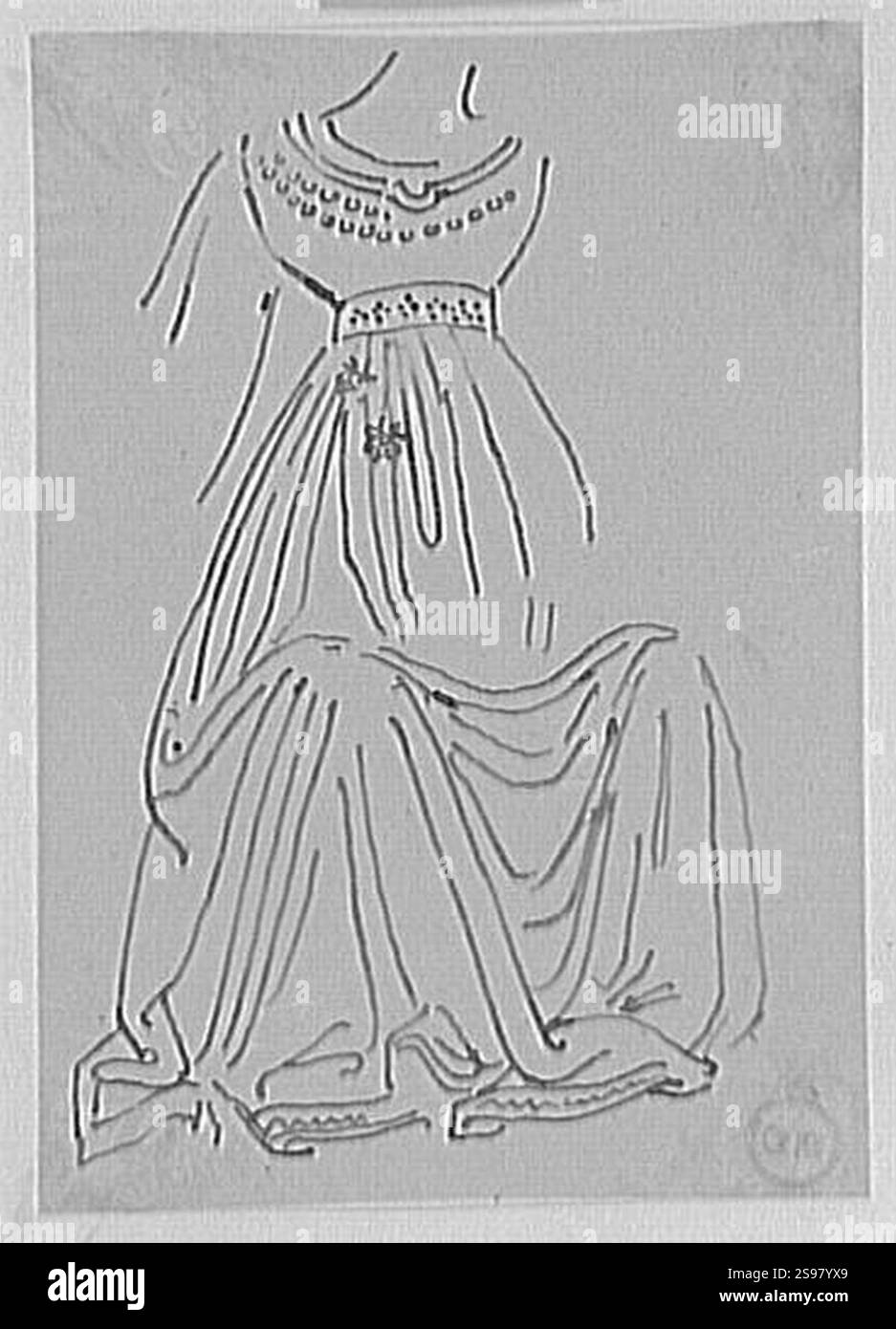 Gustave Moreau-Etude de femme assise de face-Des. 7672 Stock Photo - Alamy