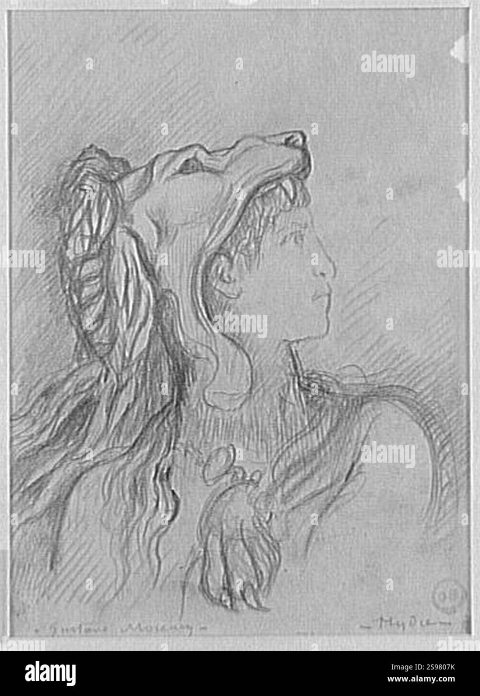 Gustave Moreau-Etude de la tete d Hercule dans Hercule et l Hydre de ...