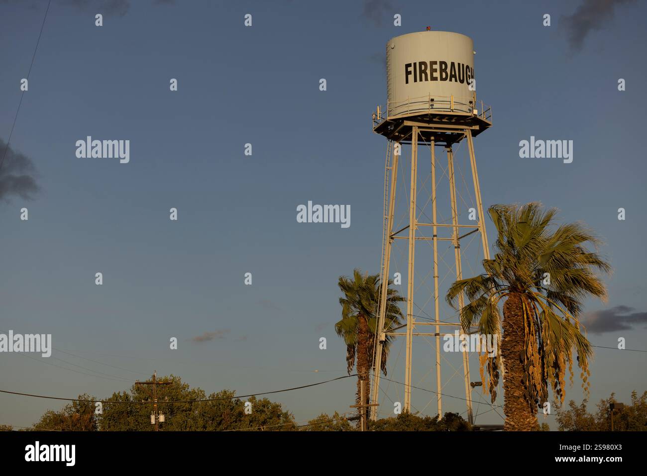 Firebaugh, California, USA - October 28, 2024: The setting sun shines ...